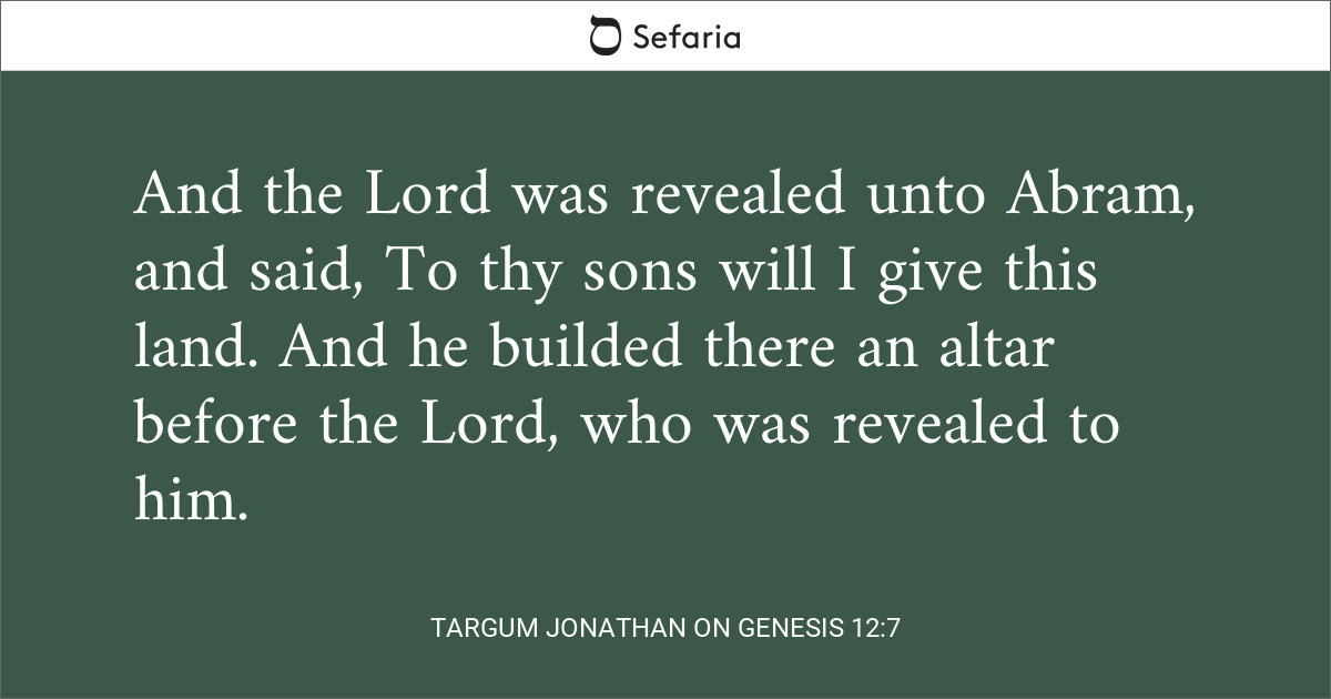 Targum Jonathan on Genesis 12:7