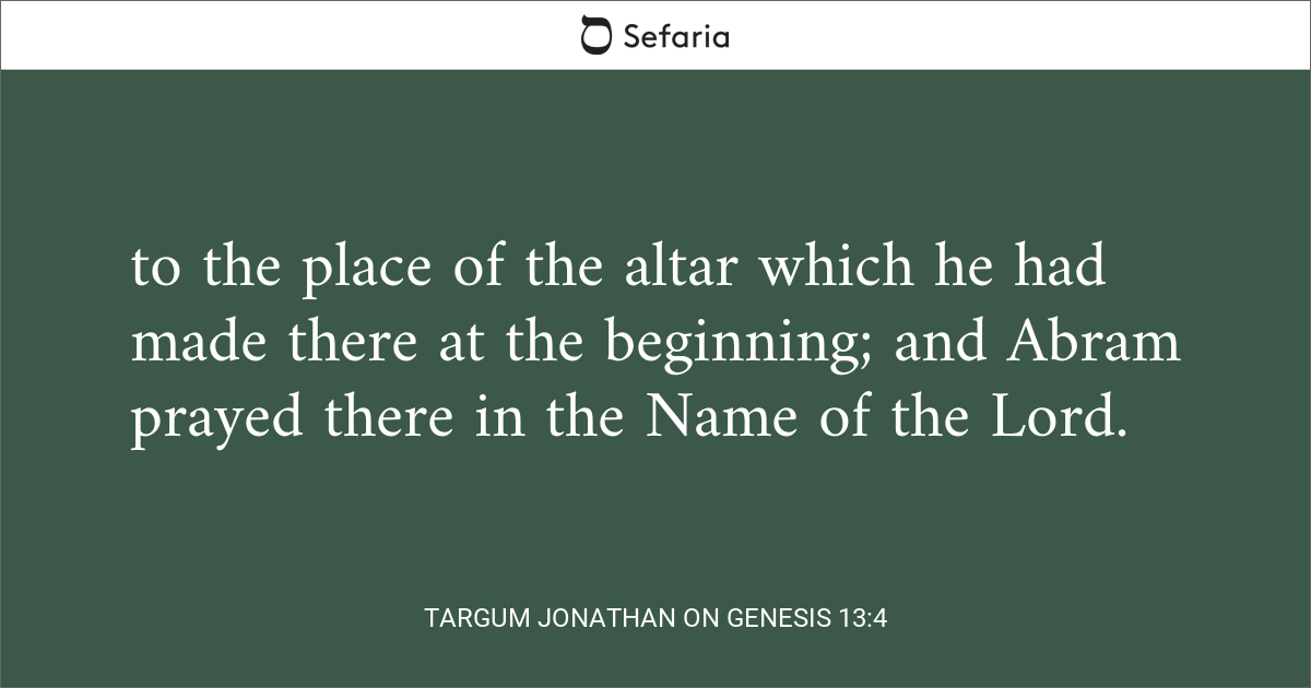 Targum Jonathan on Genesis 13:4