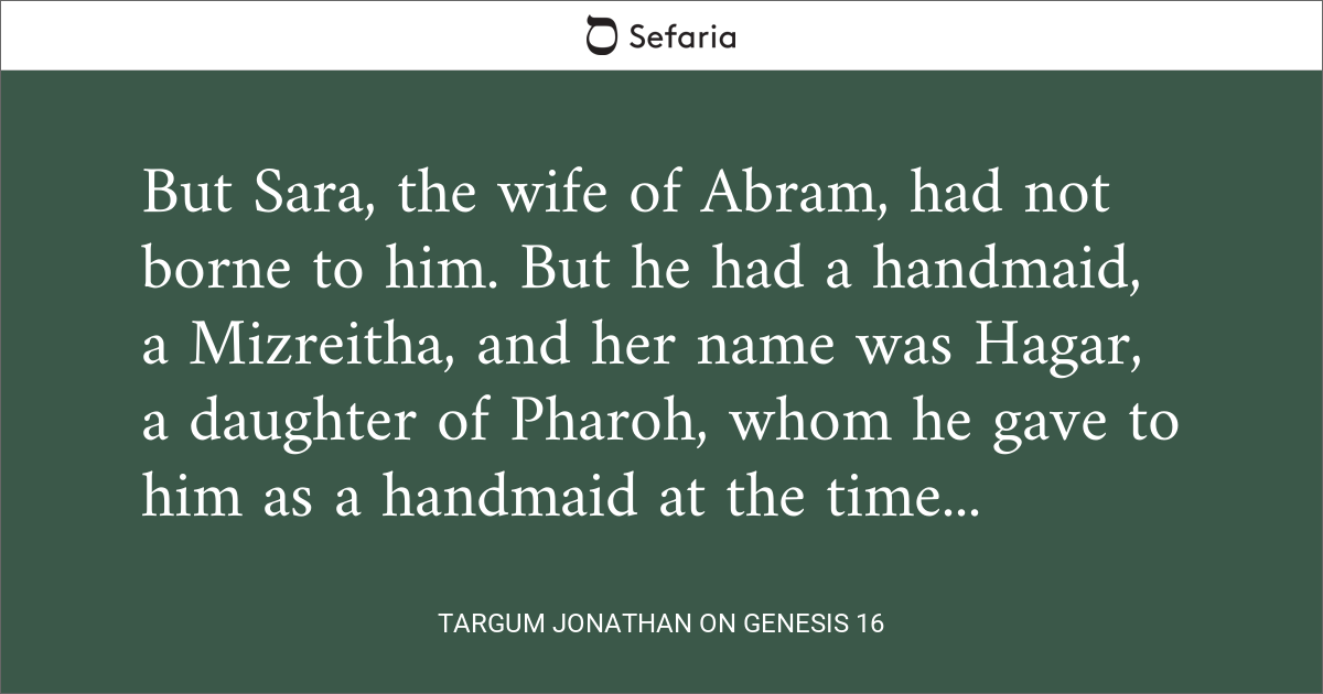 Targum Jonathan on Genesis 16