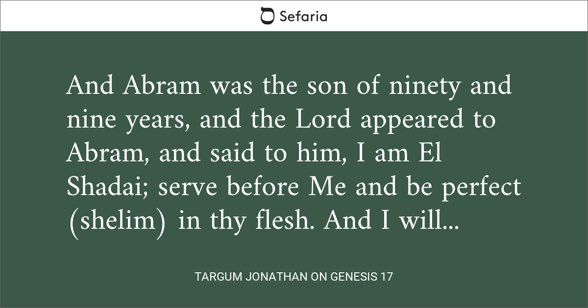 Targum Jonathan on Genesis 17 | Sefaria Library