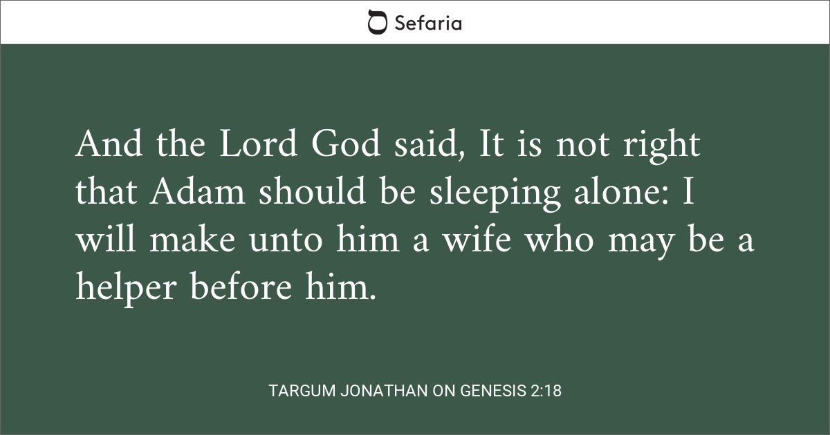 Targum Jonathan on Genesis 2:18