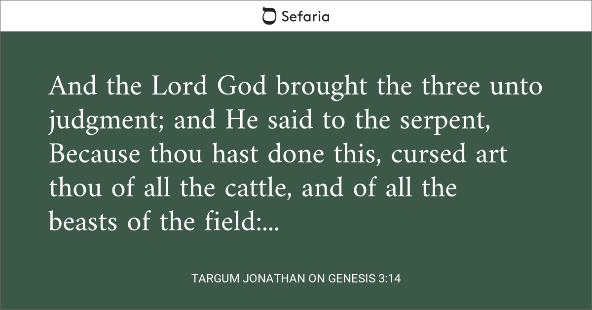 Targum Jonathan on Genesis 3:14