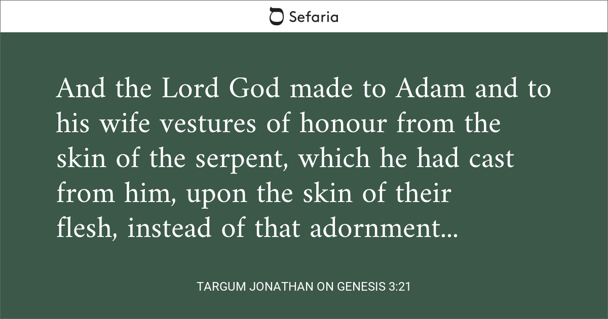 Targum Jonathan on Genesis 3:21