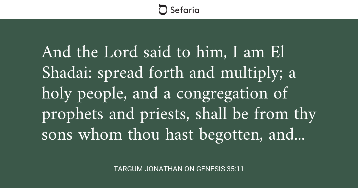 Targum Jonathan on Genesis 35:11