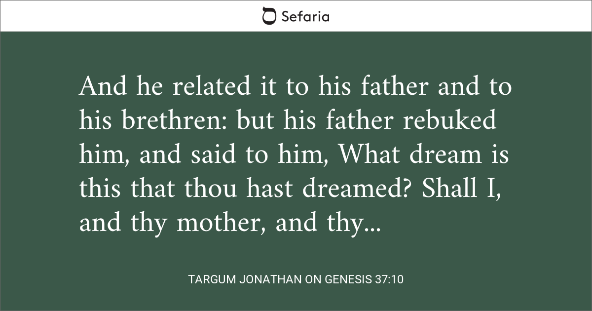 Targum Jonathan on Genesis 37:10