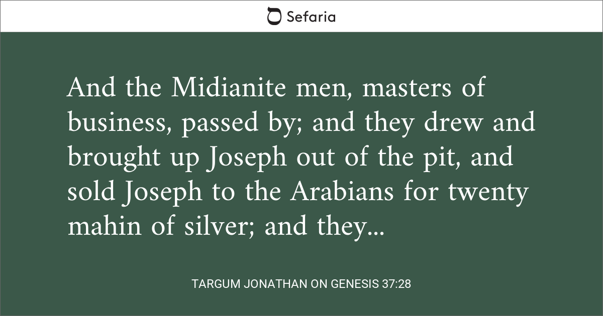 Targum Jonathan on Genesis 37:28