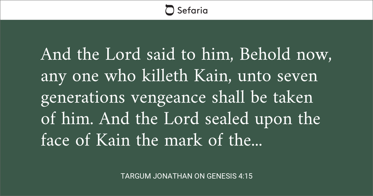 Targum Jonathan on Genesis 4:15