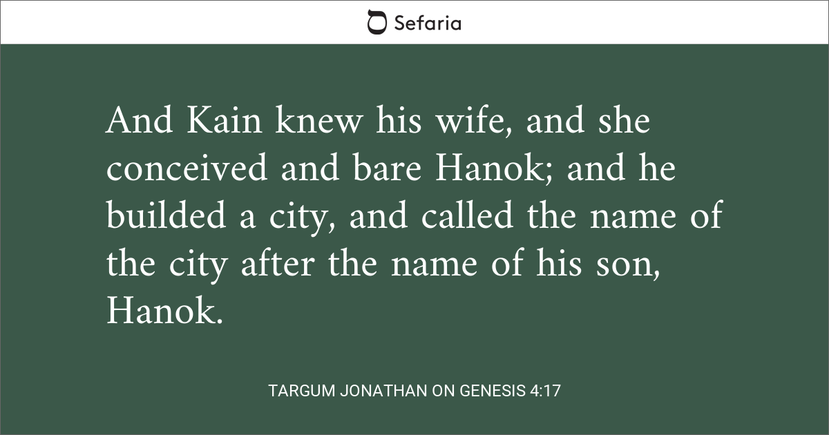 Targum Jonathan on Genesis 4:17