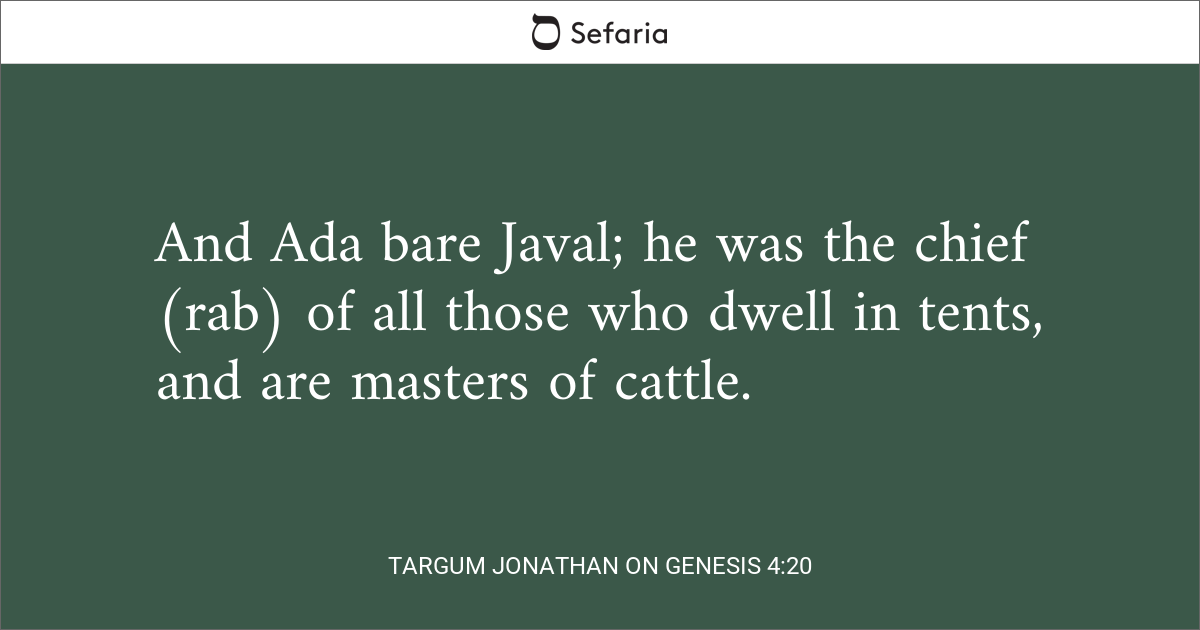 Targum Jonathan on Genesis 4:20