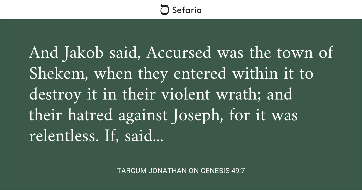 Targum Jonathan on Genesis 49:7