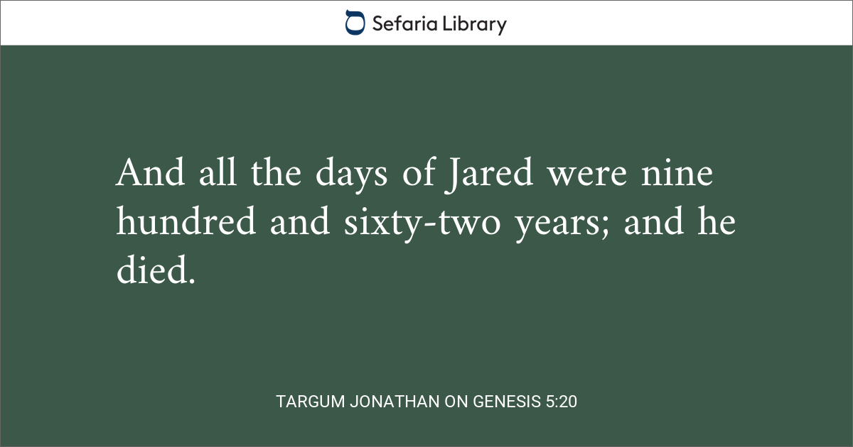 Targum Jonathan on Genesis 5:20 | Sefaria Library