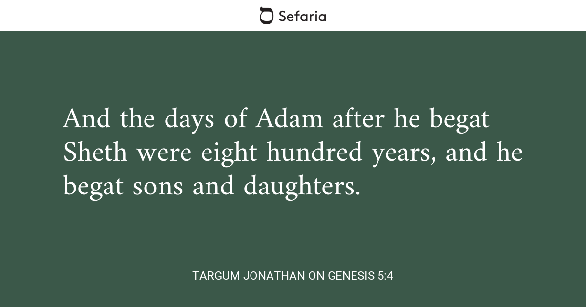 Targum Jonathan on Genesis 5:4