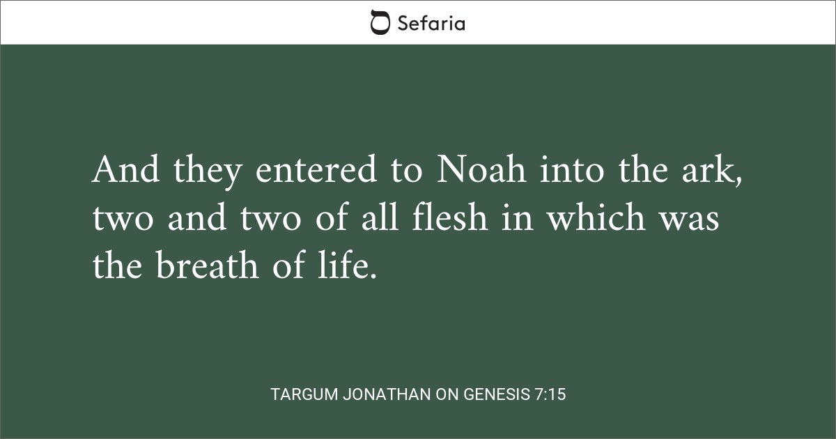 Targum Jonathan on Genesis 7:15