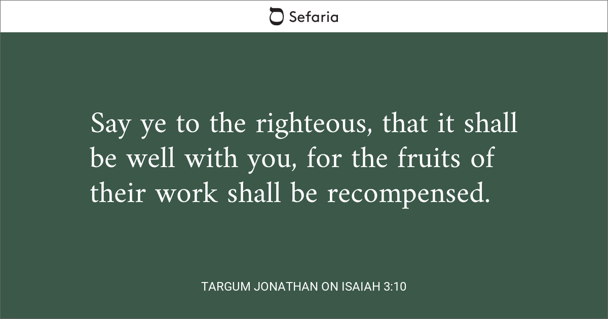 Targum Jonathan on Isaiah 3:10