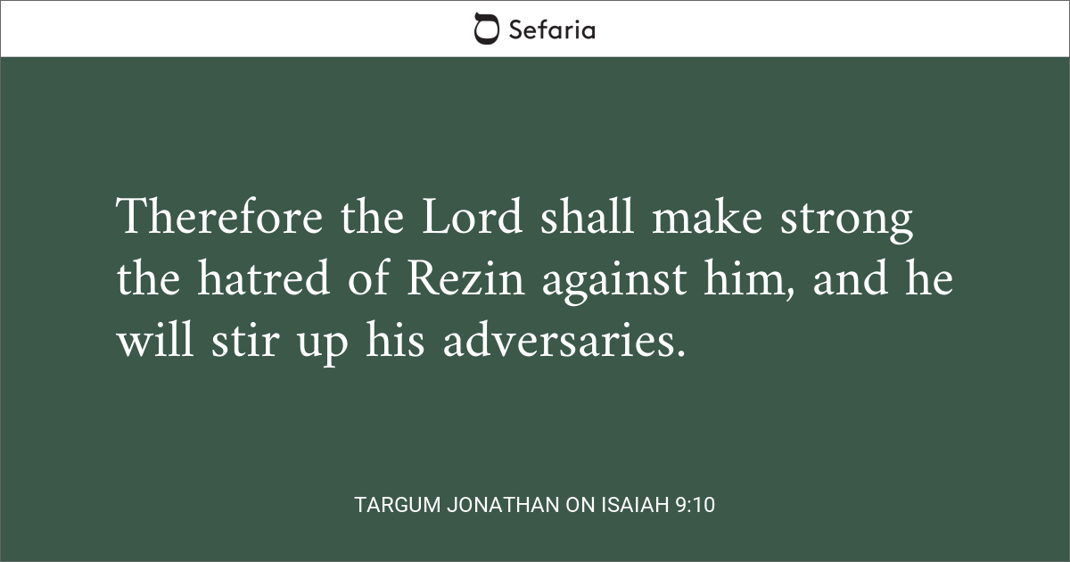 Targum Jonathan on Isaiah 9:10