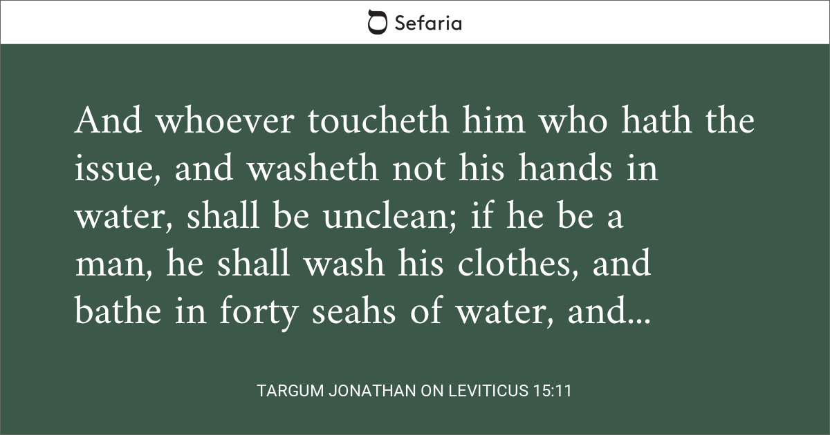 Targum Jonathan on Leviticus 15:11