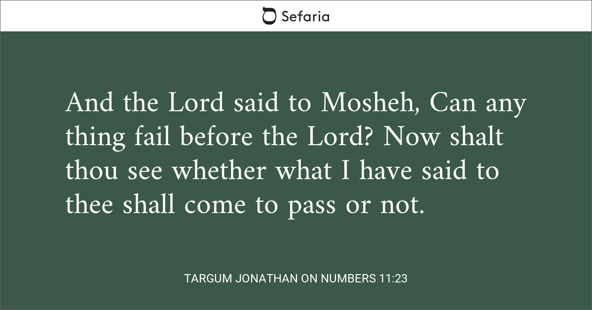 Targum Jonathan on Numbers 11:23