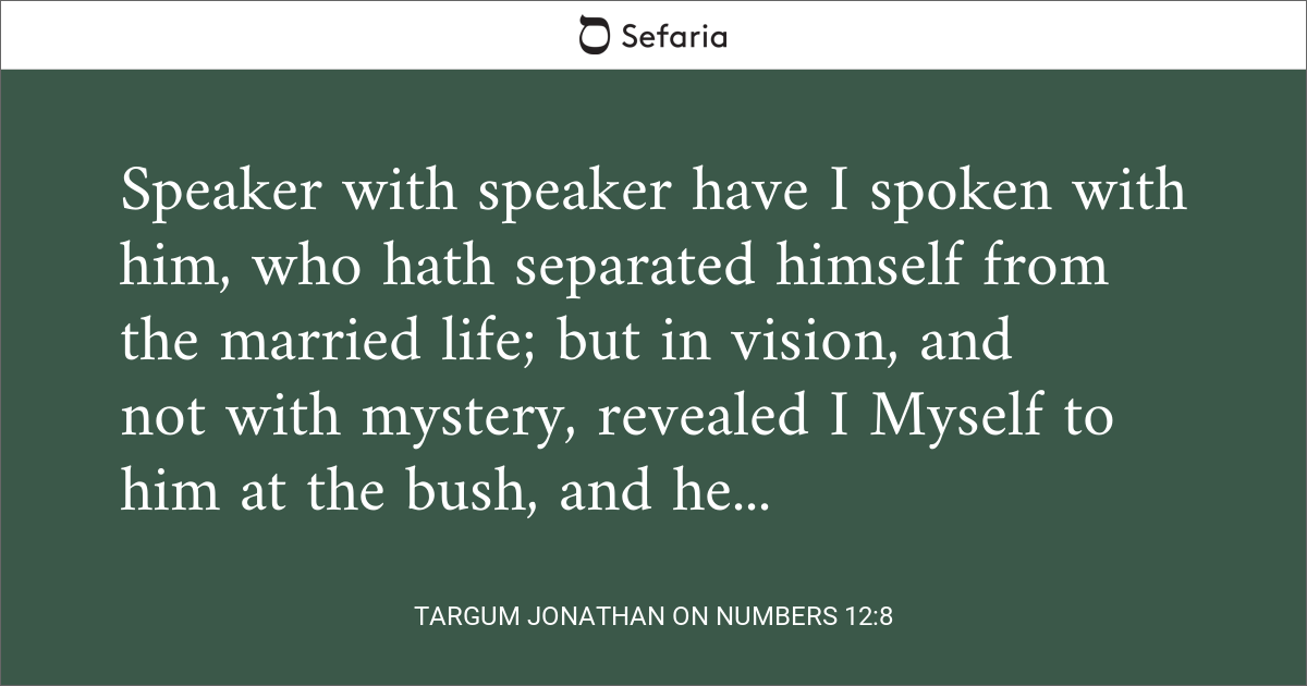 Targum Jonathan on Numbers 12:8