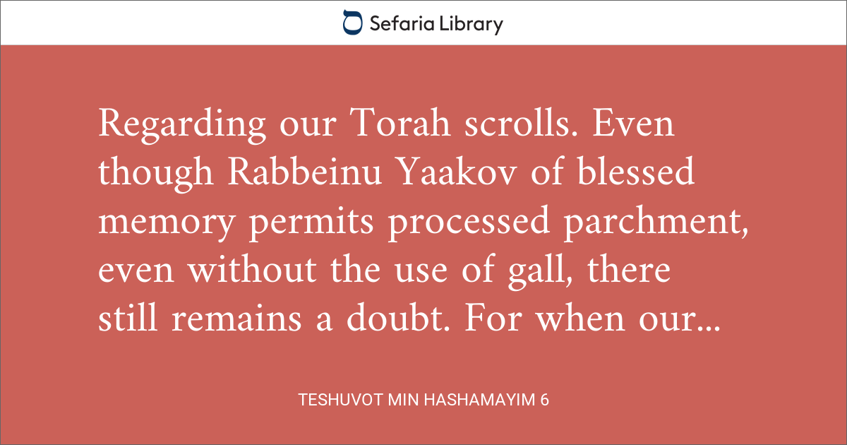 Teshuvot Min HaShamayim 6 | Sefaria Library