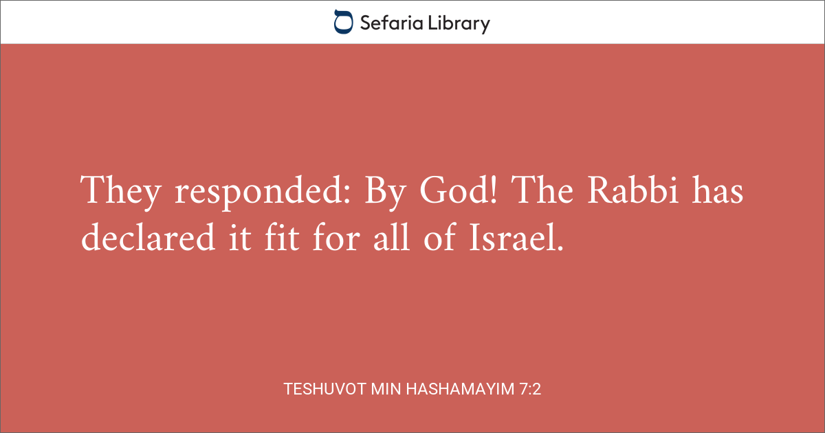 Teshuvot Min HaShamayim 7:2 | Sefaria Library