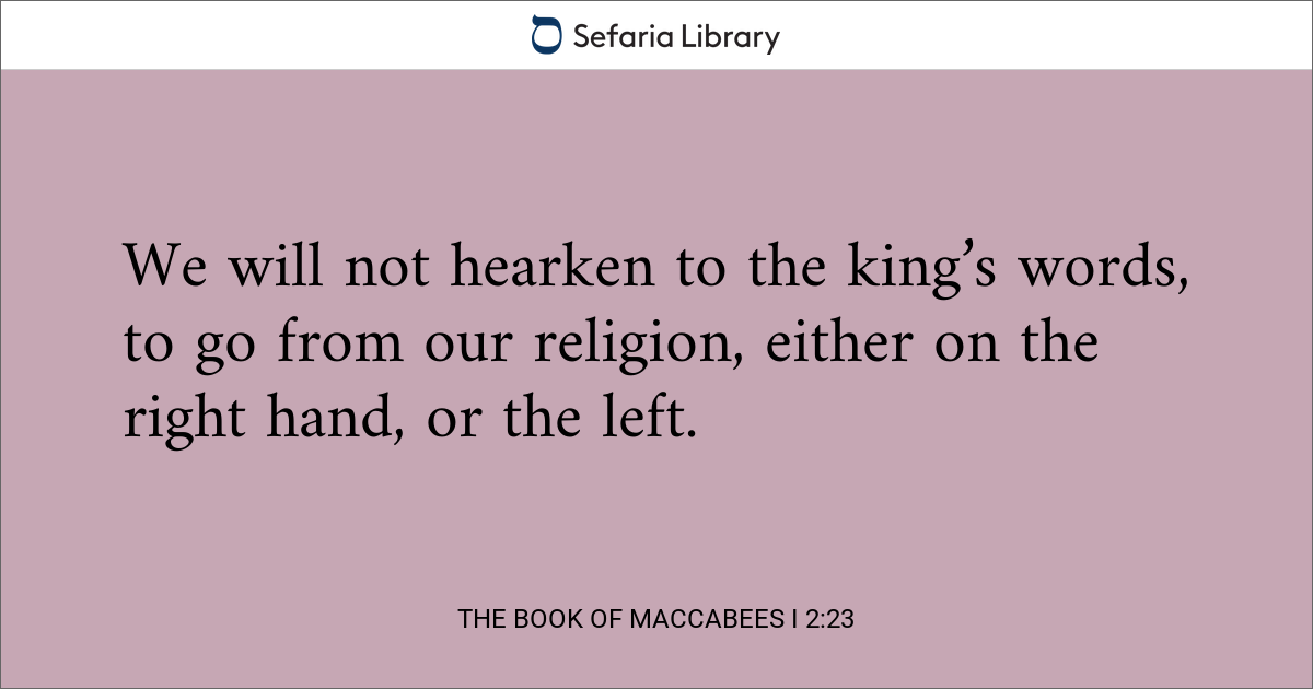 The Book of Maccabees I 2:23
