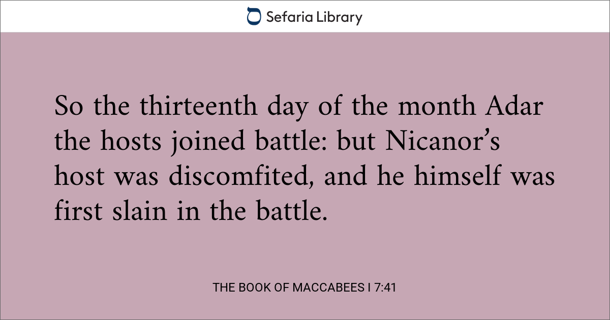 The Book of Maccabees I 7:41
