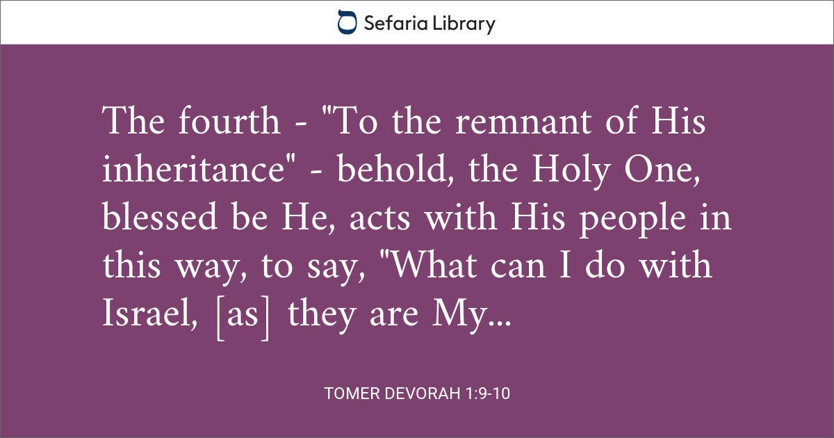 Tomer Devorah 1:9-10 | Sefaria Library