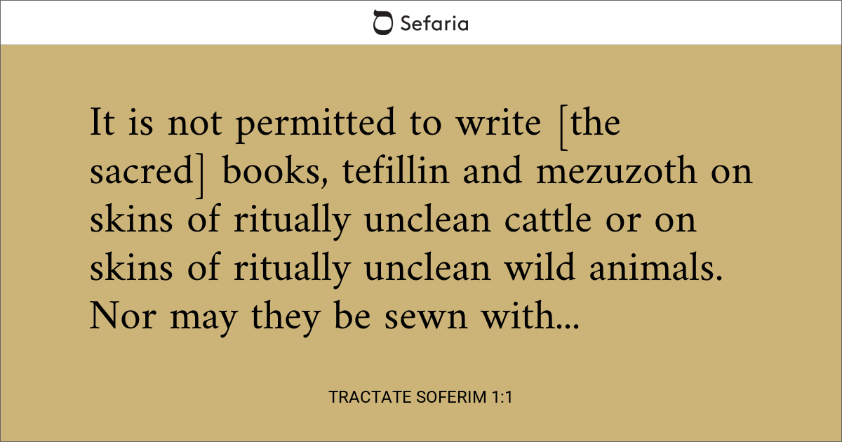 Tractate Soferim 1:1