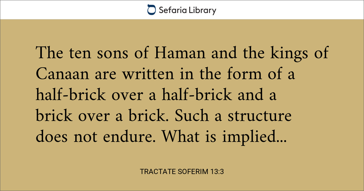 Tractate Soferim 13:3 | Sefaria Library