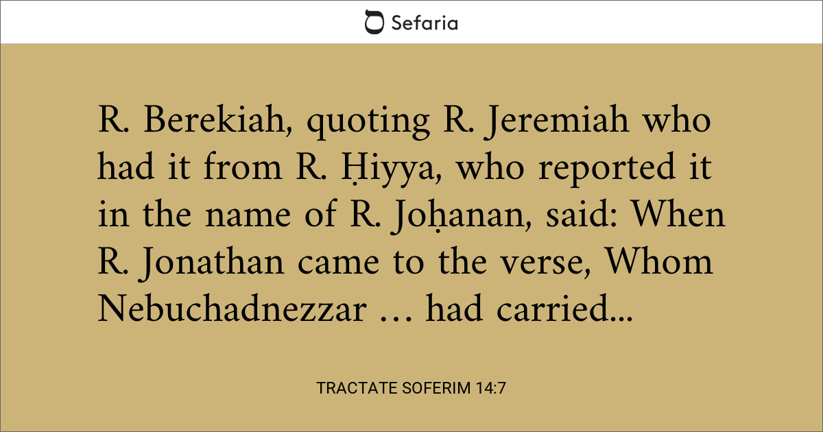 Tractate Soferim 14:7