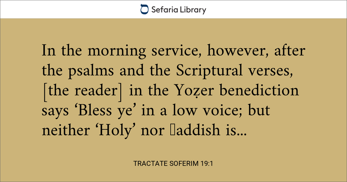 Tractate Soferim 19:1 | Sefaria Library