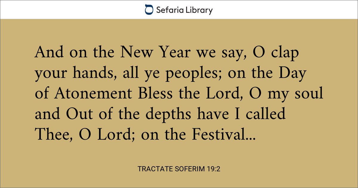 Tractate Soferim 19:2 | Sefaria Library