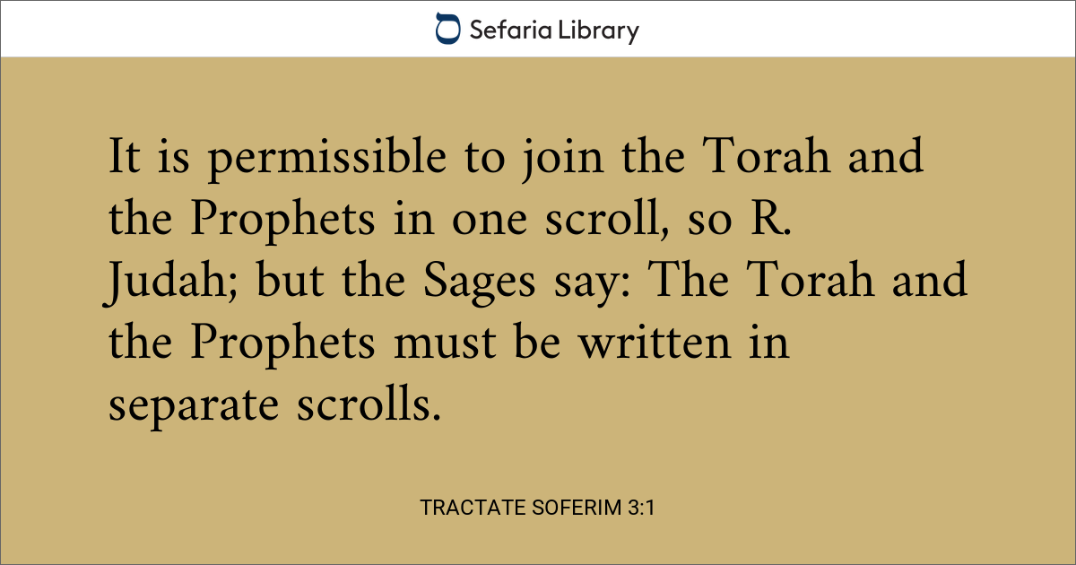 Tractate Soferim 3:1 | Sefaria Library