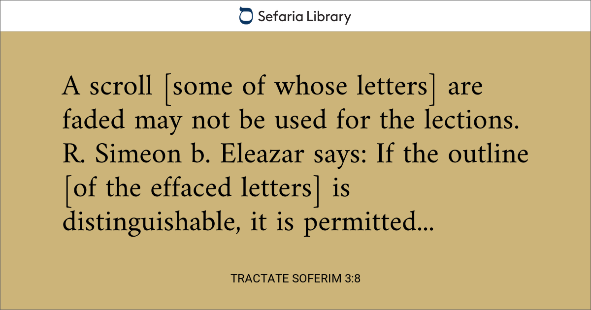 Tractate Soferim 3:8 | Sefaria Library