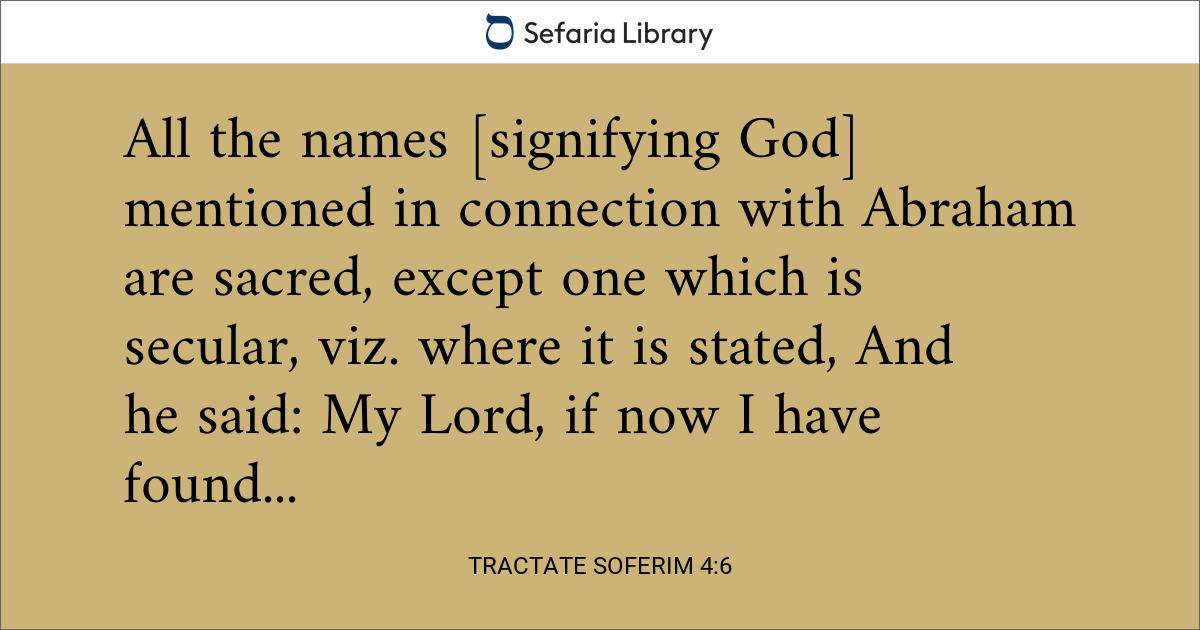 Tractate Soferim 4:6 | Sefaria Library