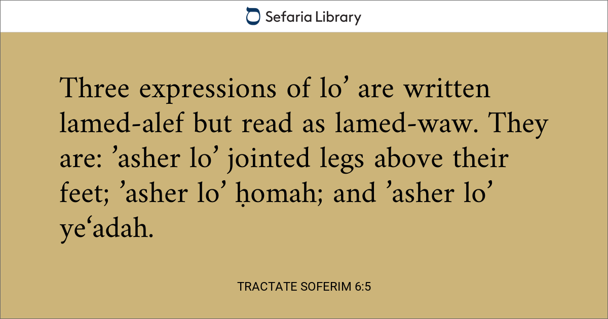 Tractate Soferim 6:5 | Sefaria Library
