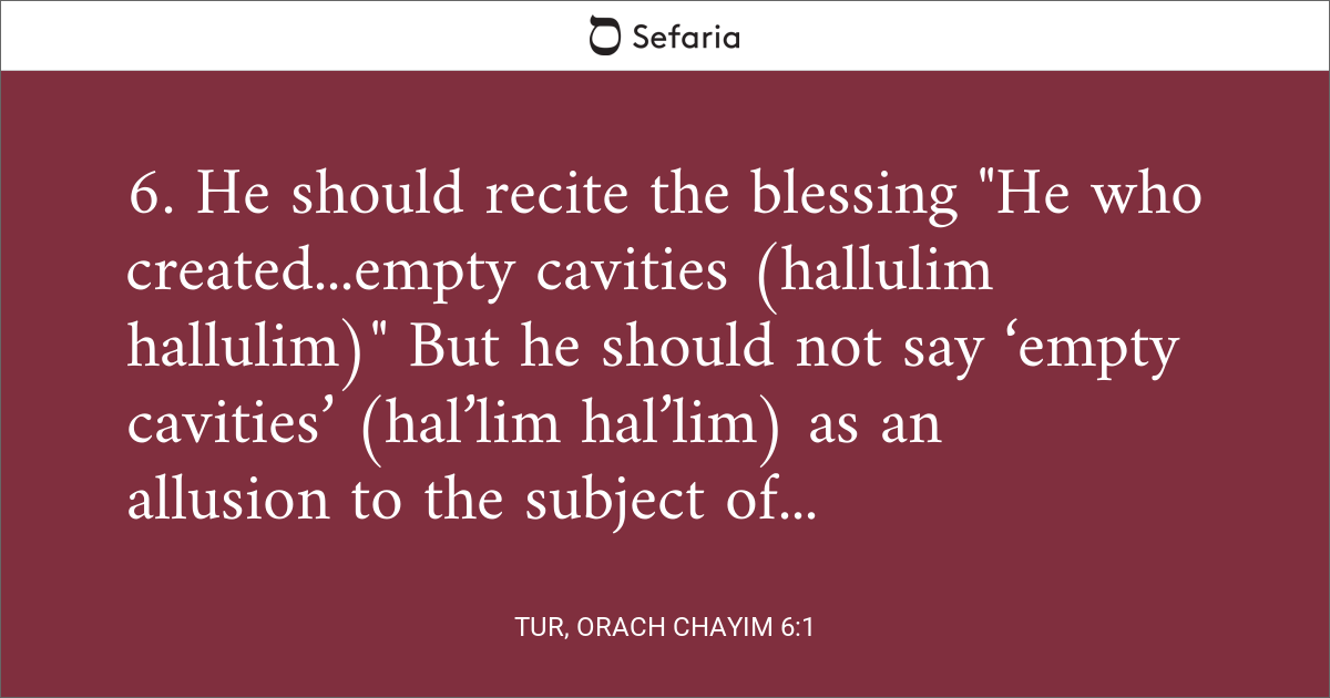 Tur, Orach Chayim 6:1