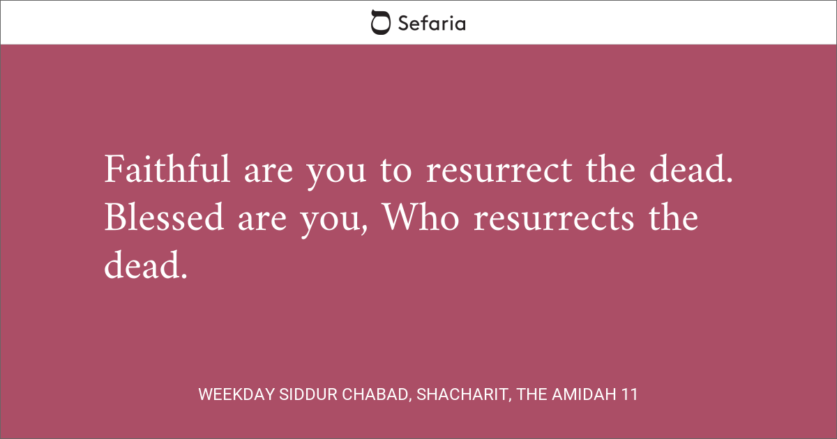 Weekday Siddur Chabad, Shacharit, The Amidah 11