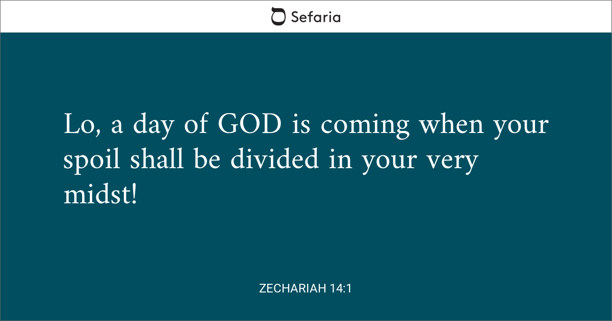Zechariah 14 1 Sefaria Library