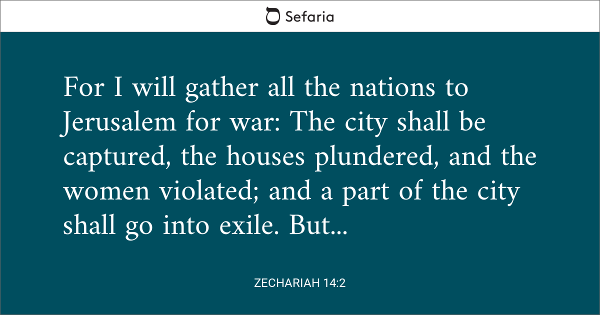 Zechariah 14 2 Sefaria Library