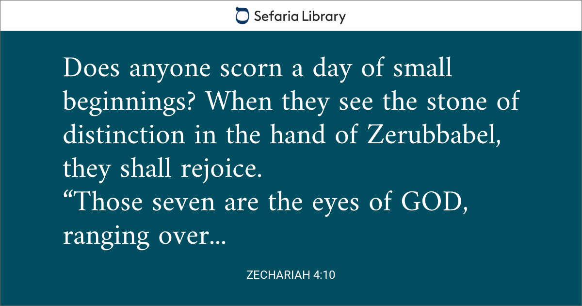Zechariah 4:10 | Sefaria Library
