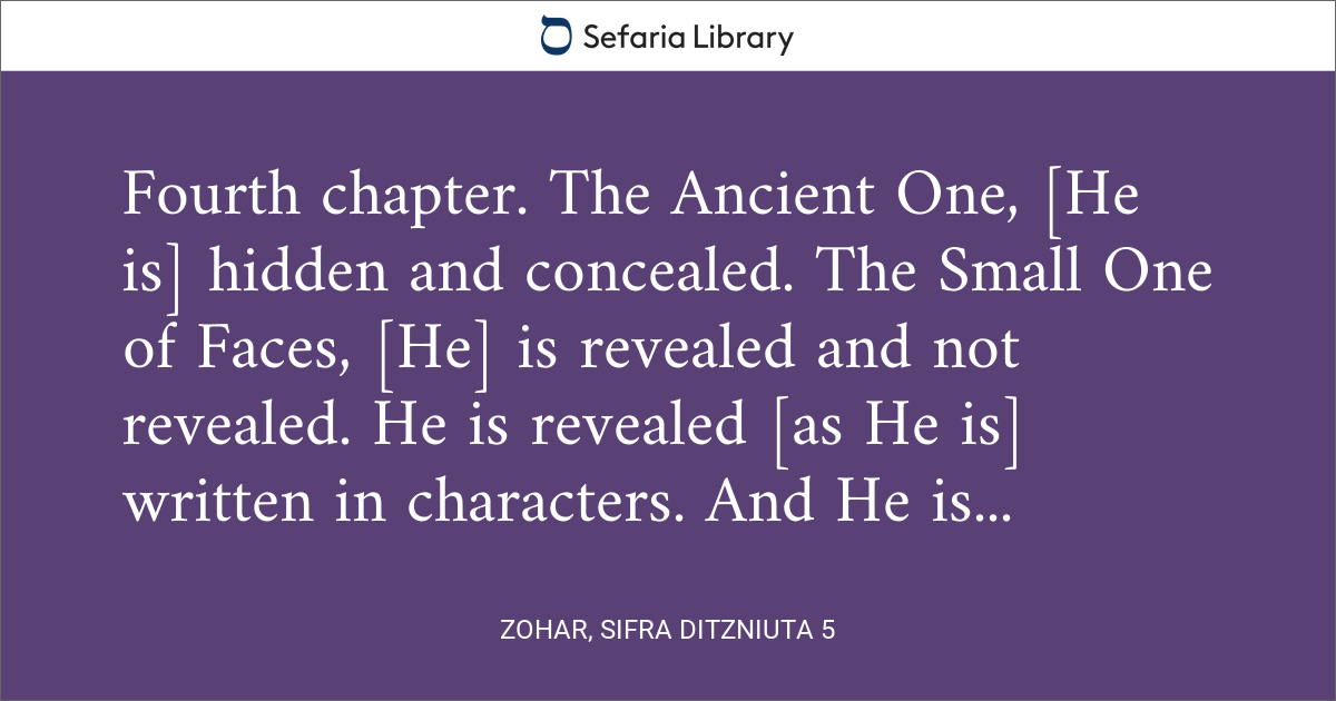 Zohar, Sifra DiTzniuta 5 | Sefaria Library